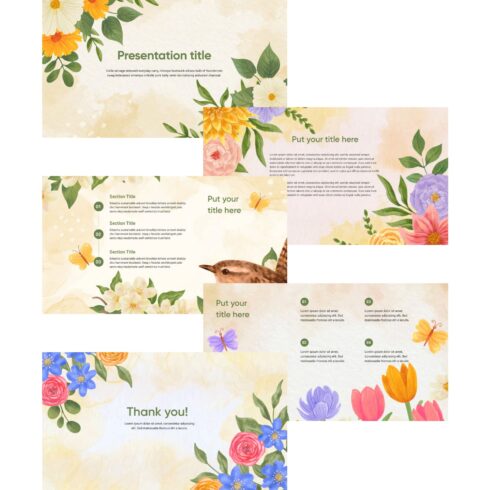 Pastel Spring Flowers Powerpoint Template Free – MasterBundles