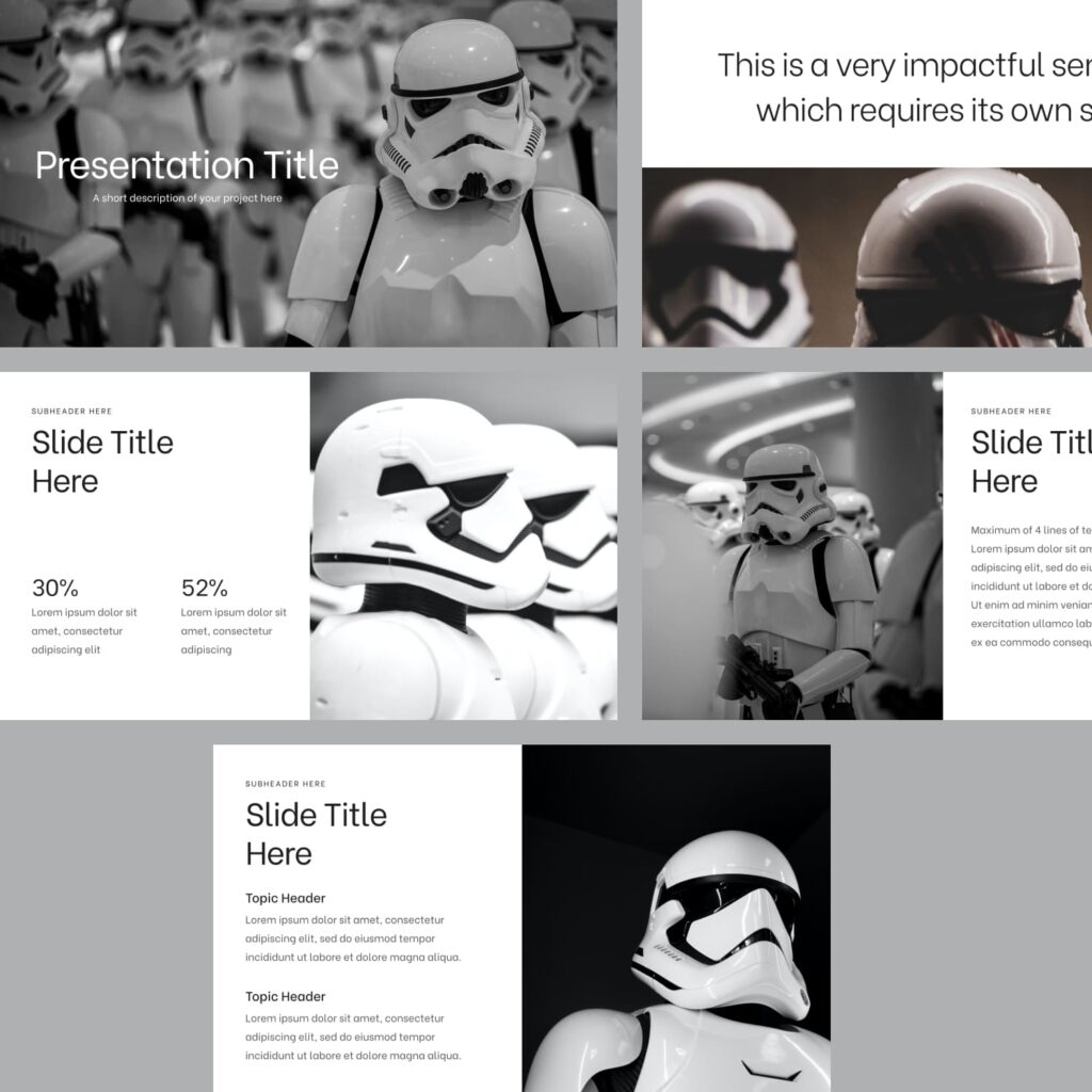 Black & White Star Wars Powerpoint Template Free – MasterBundles
