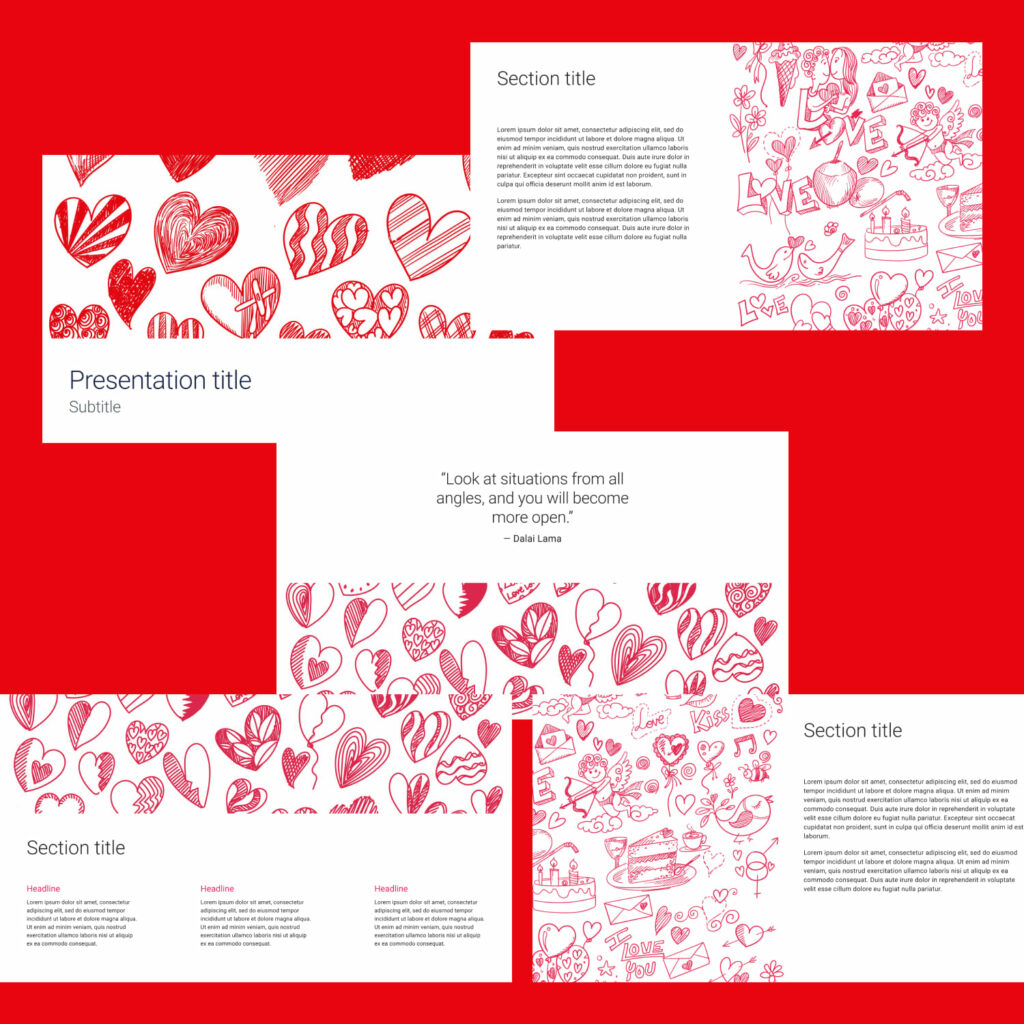 Red Hearts Valentine's Day Powerpoint Template Free – MasterBundles