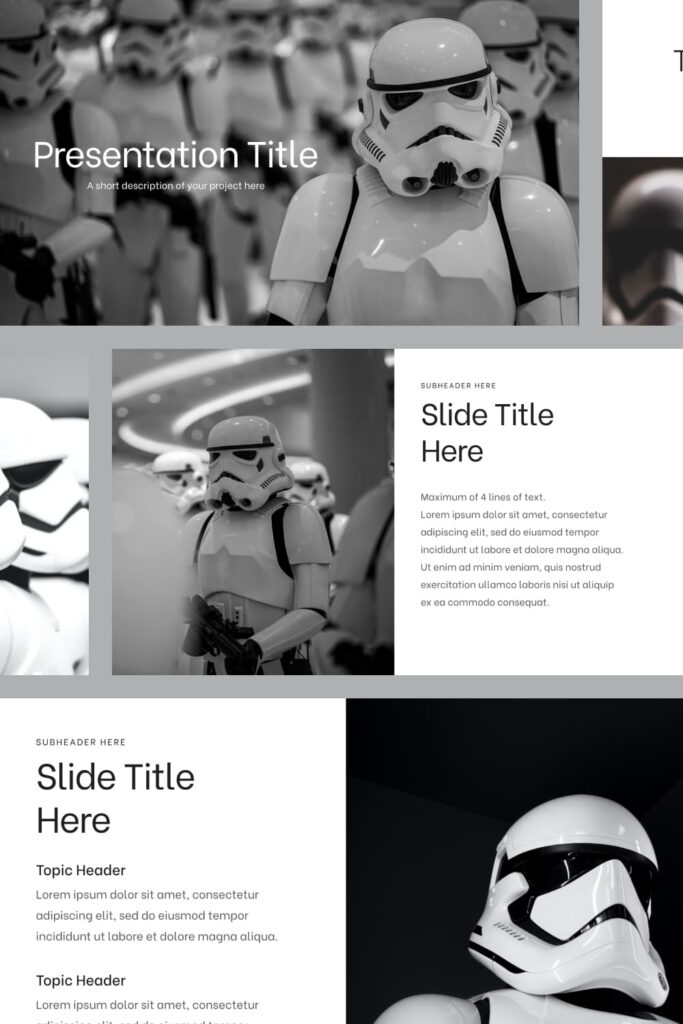 Black & White Star Wars Powerpoint Template Free – MasterBundles