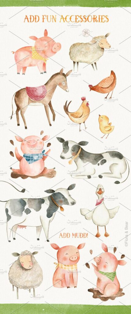 On The Farm Clipart – MasterBundles