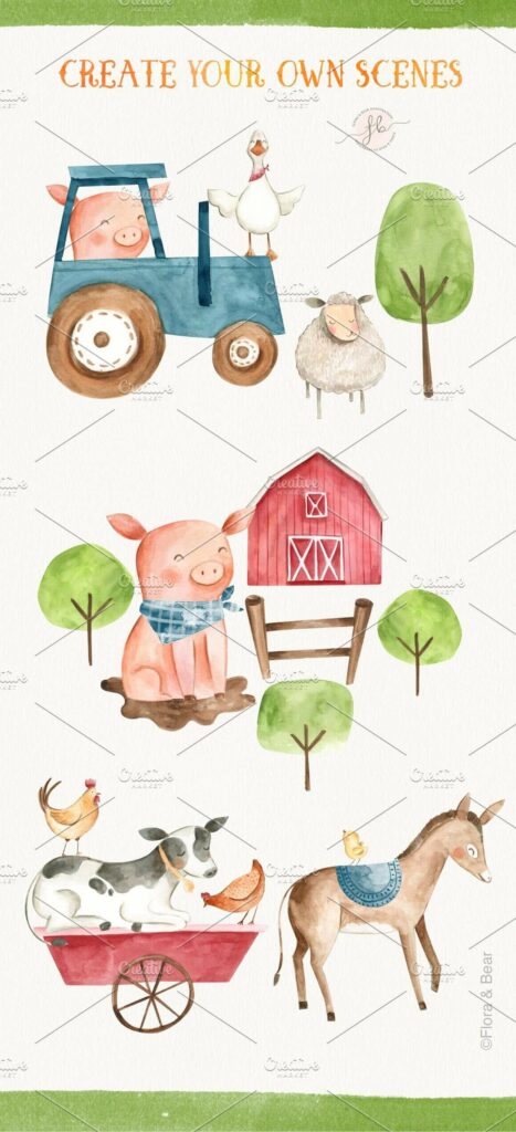 On The Farm Clipart – MasterBundles