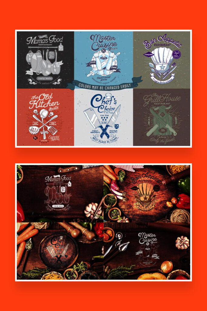 6 Vintage Cooking Badges – MasterBundles