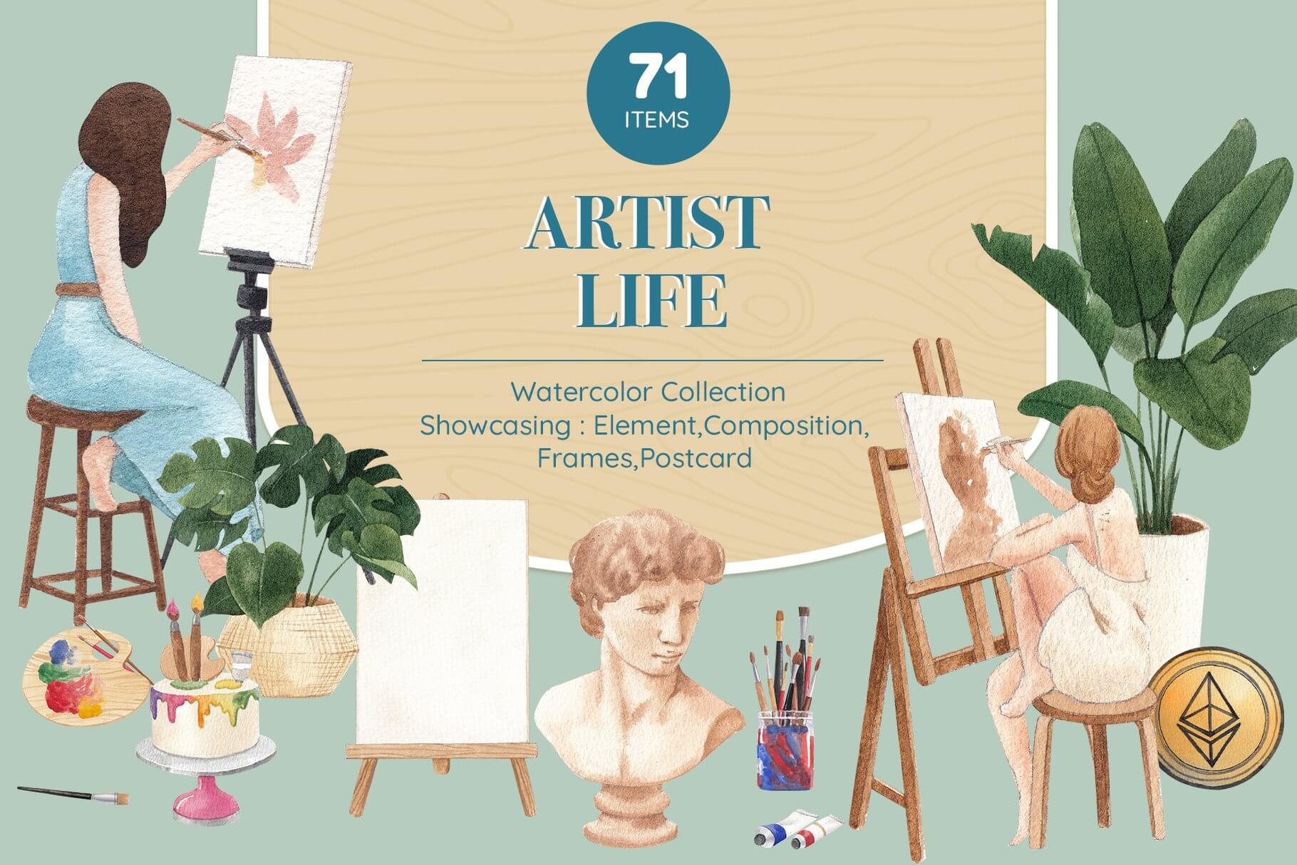 Artist Life Watercolor Illustration – MasterBundles