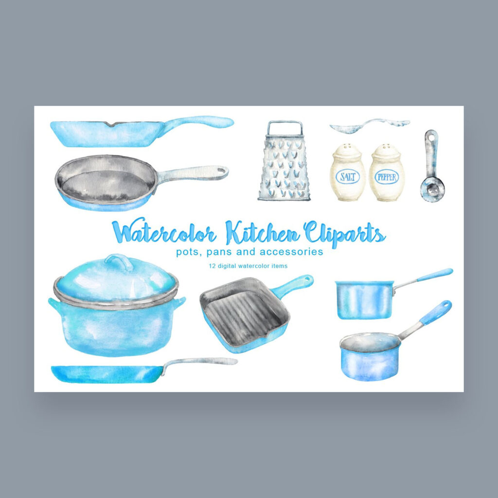 Blue Kitchen Cliparts – MasterBundles