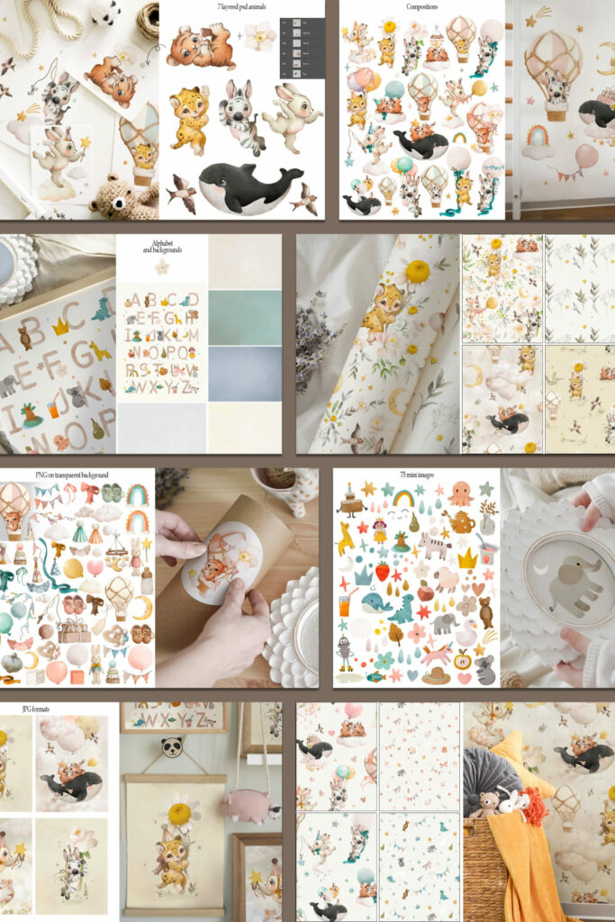 Boho Baby Animal Watercolor Set – MasterBundles