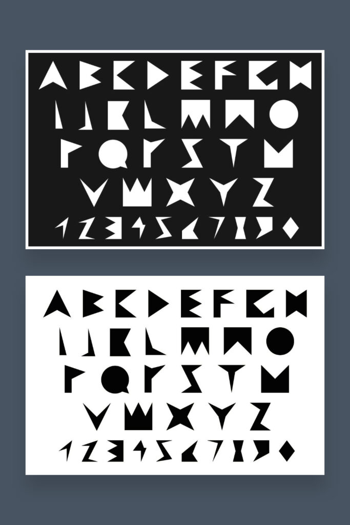 B&W Font With Numbers. Alphabet. – MasterBundles