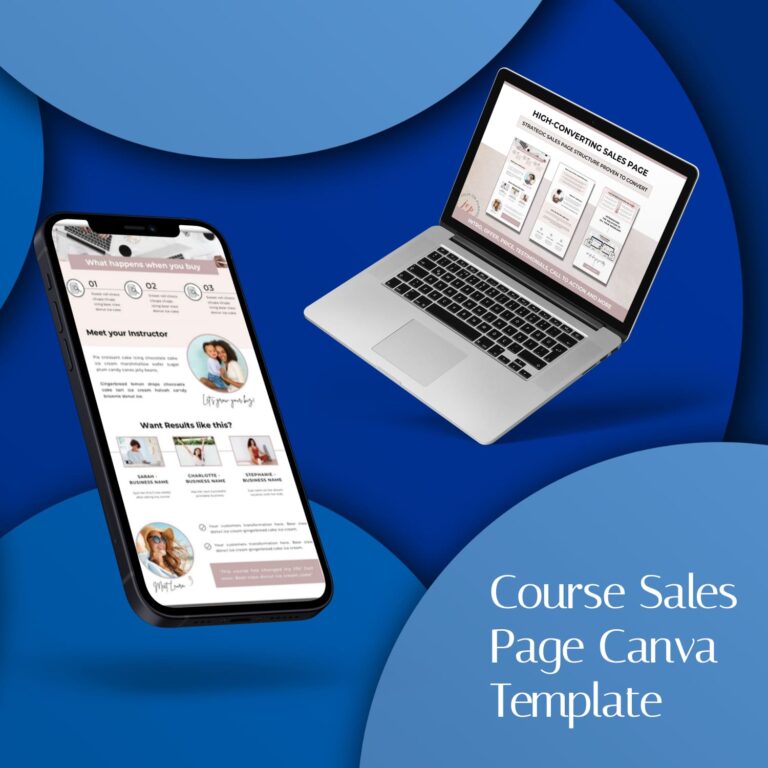 Course Sales Page Canva Template – MasterBundles
