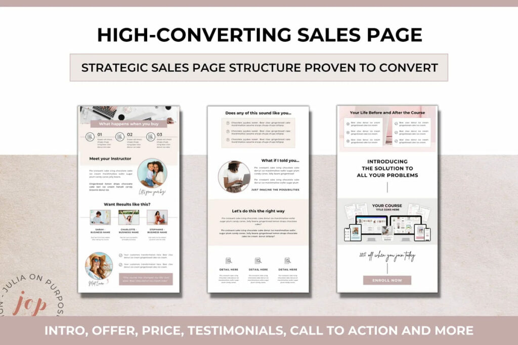 Course Sales Page Canva Template – MasterBundles