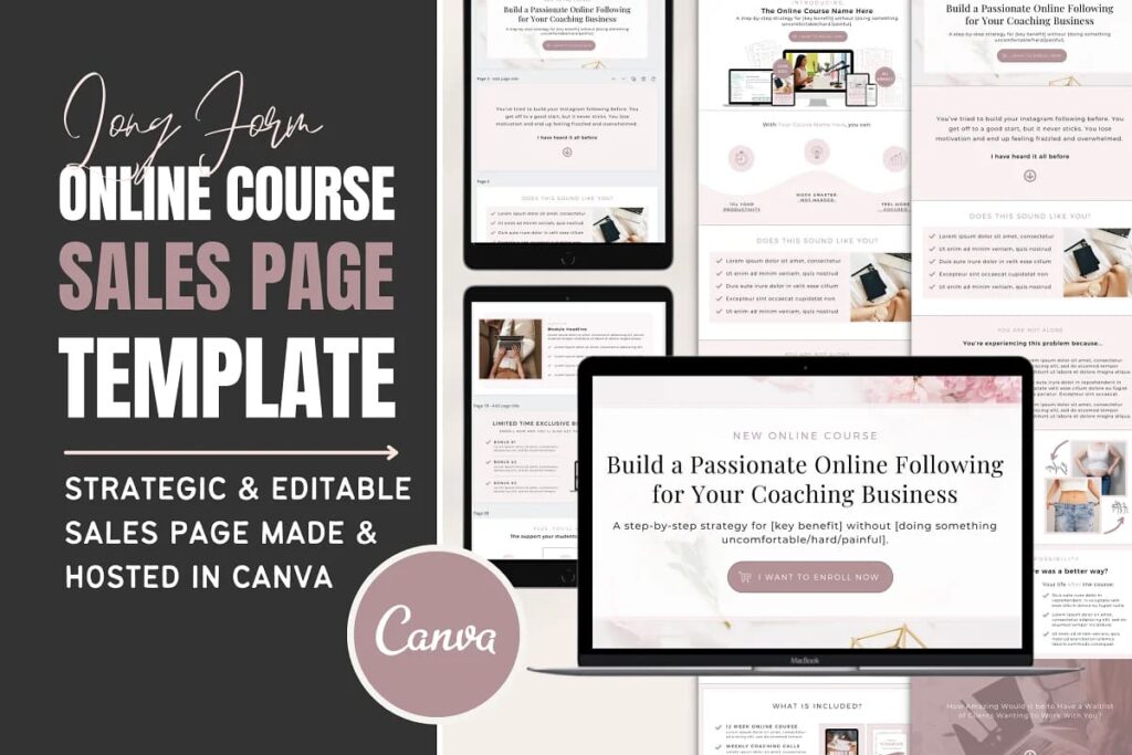 Course Sales Page Template Canva – MasterBundles