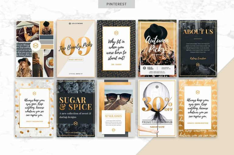 Golden Social Media Pack – MasterBundles