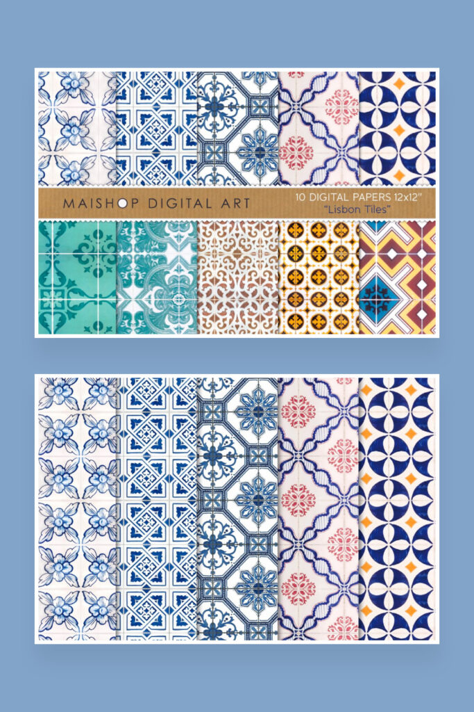 Digital Papers - Lisbon Tiles – MasterBundles