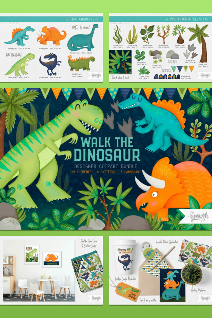 Dinosaur Clip Art Designer Bundle – MasterBundles