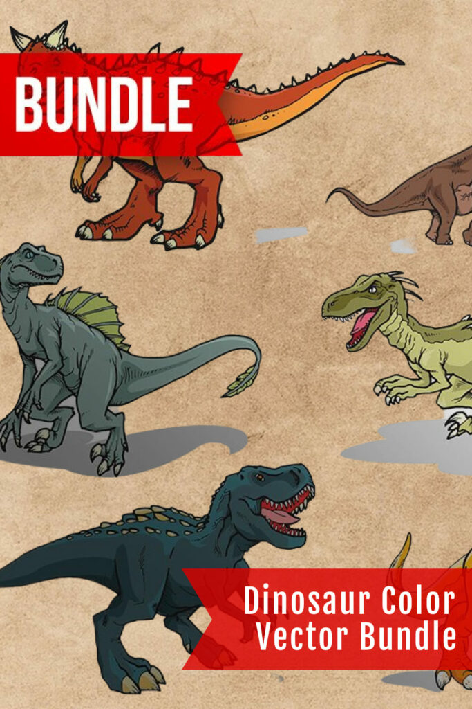 Dinosaur Color Vector Bundle – MasterBundles
