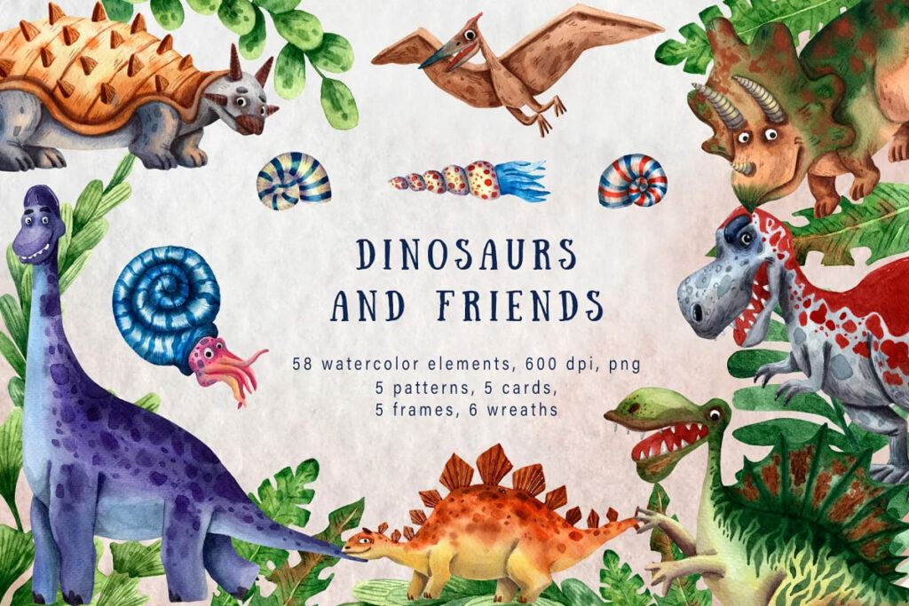 Dinosaurs and Friends – MasterBundles