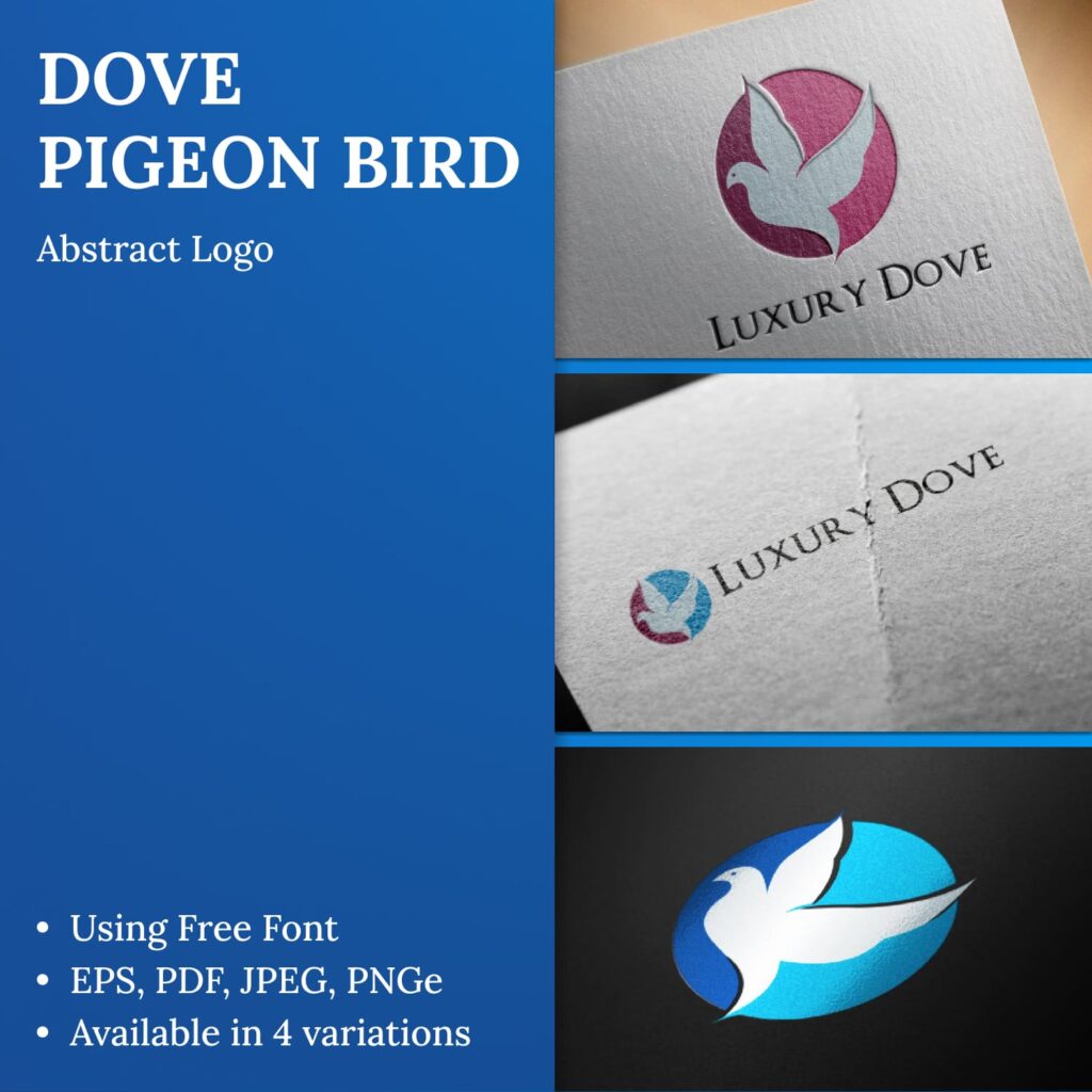 Abstract Flying Dove Logo - MasterBundles