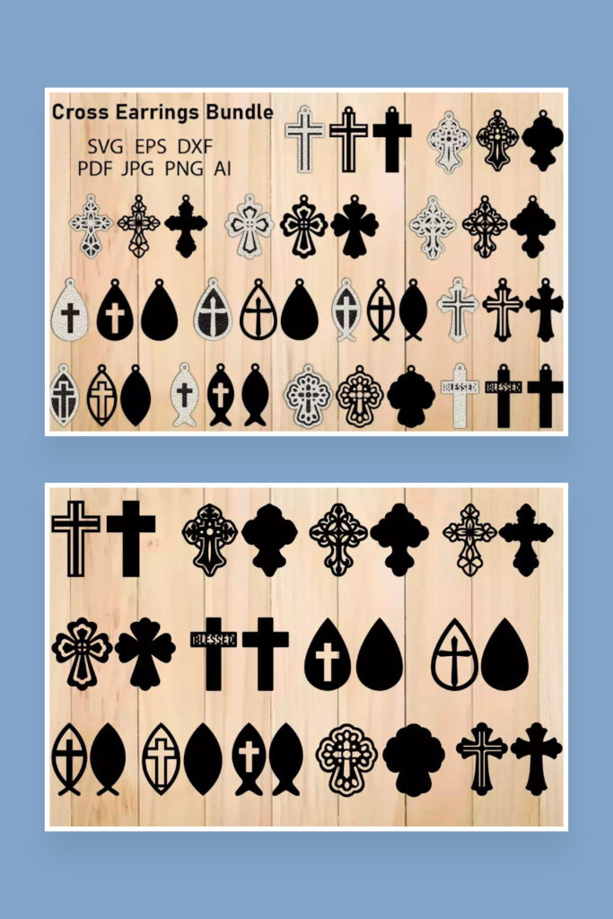 Cross Earrings SVG Bundle, Cross Template For Laser Cut – MasterBundles