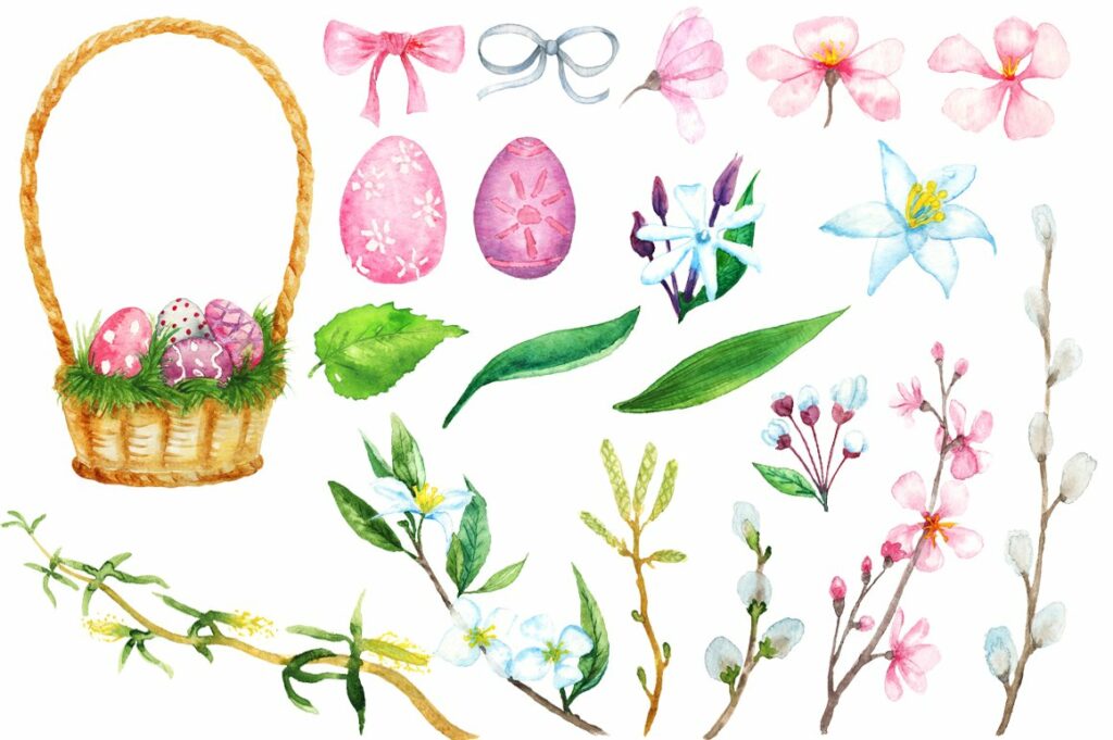 Watercolor Easter And Spring Clipart – MasterBundles