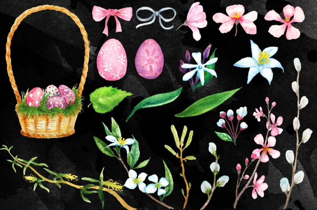 Watercolor Easter And Spring Clipart – MasterBundles