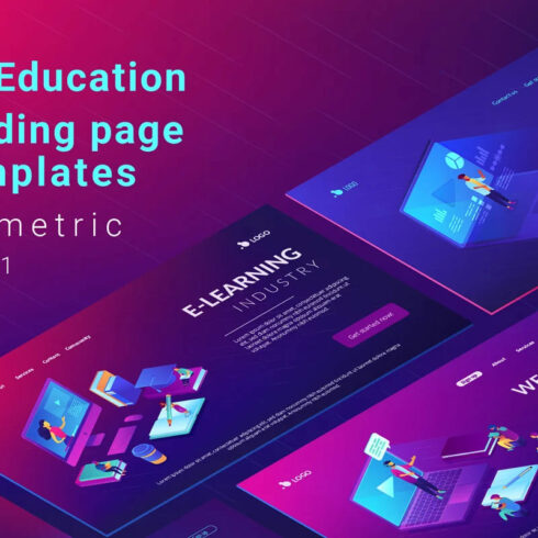 Education Isometric Landing Pages | Master Bundles