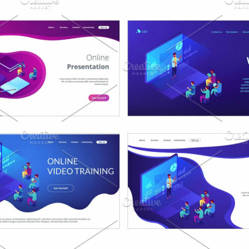 Education Isometric Landing Pages | Master Bundles