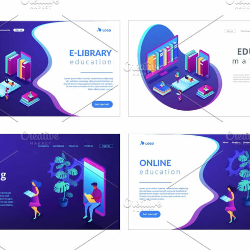 Education Isometric Landing Pages | Master Bundles