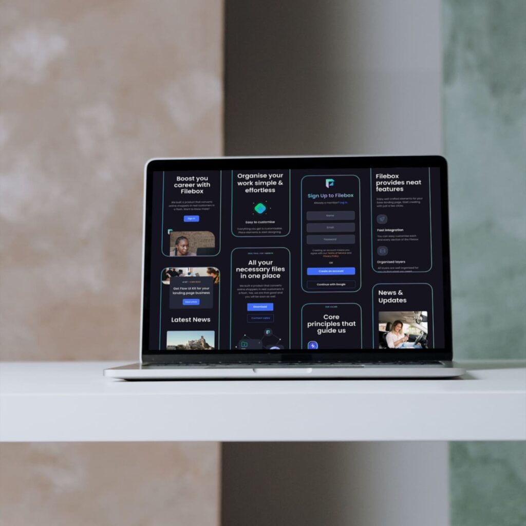 Filebox SaaS Landing Page Kit – MasterBundles