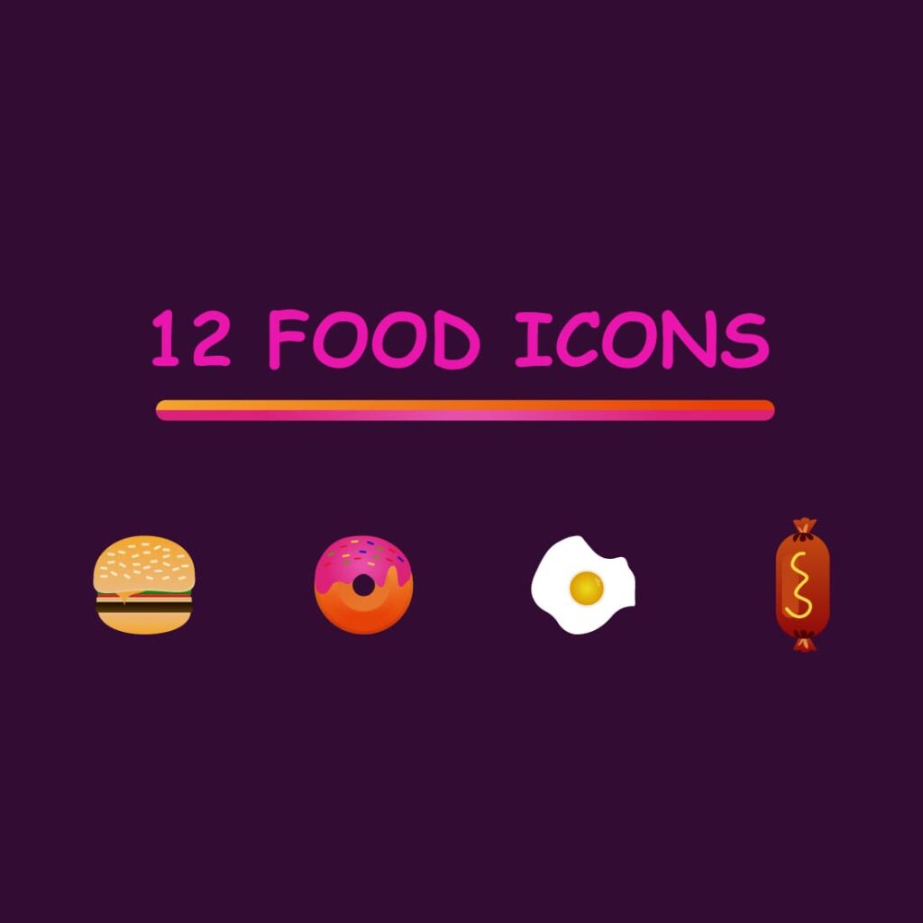 Free Food Icons – MasterBundles