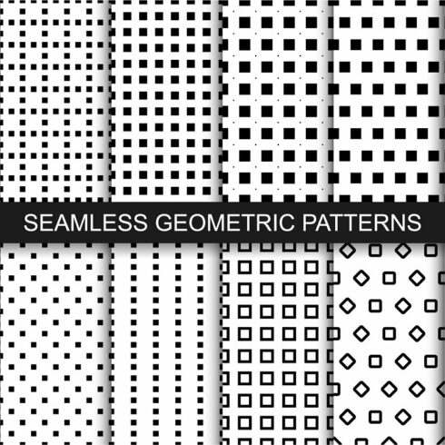 Seamless Geometric Patterns. B&W. – MasterBundles