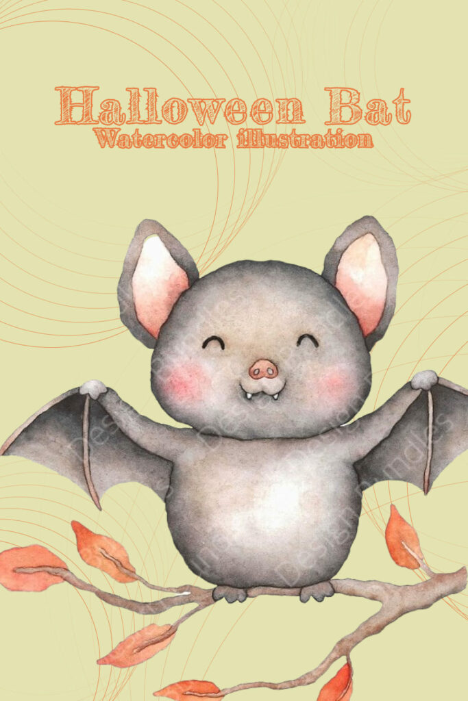 Halloween Bat. Watercolor Illustration. Cute Animals – MasterBundles