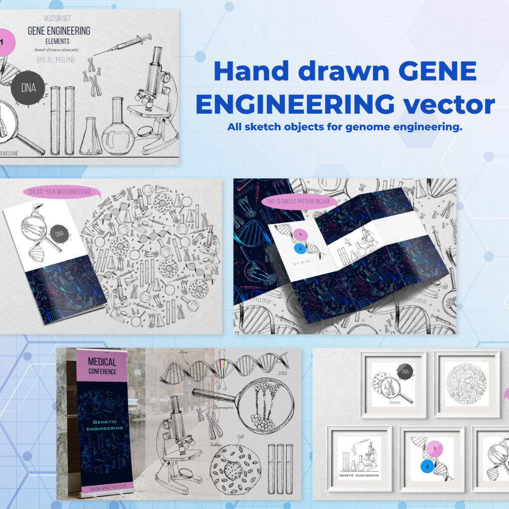 Hand Drawn Gene Engineering Vector – MasterBundles