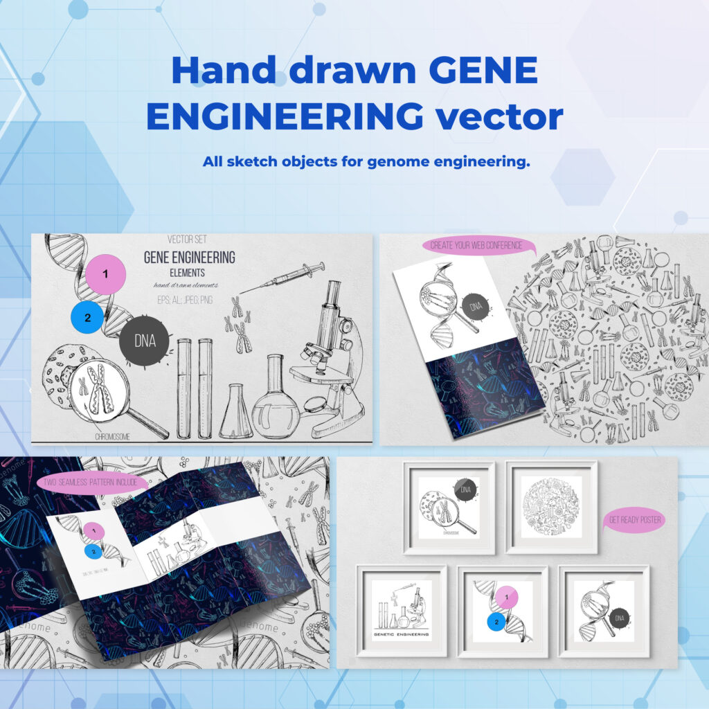 Hand Drawn Gene Engineering Vector – MasterBundles