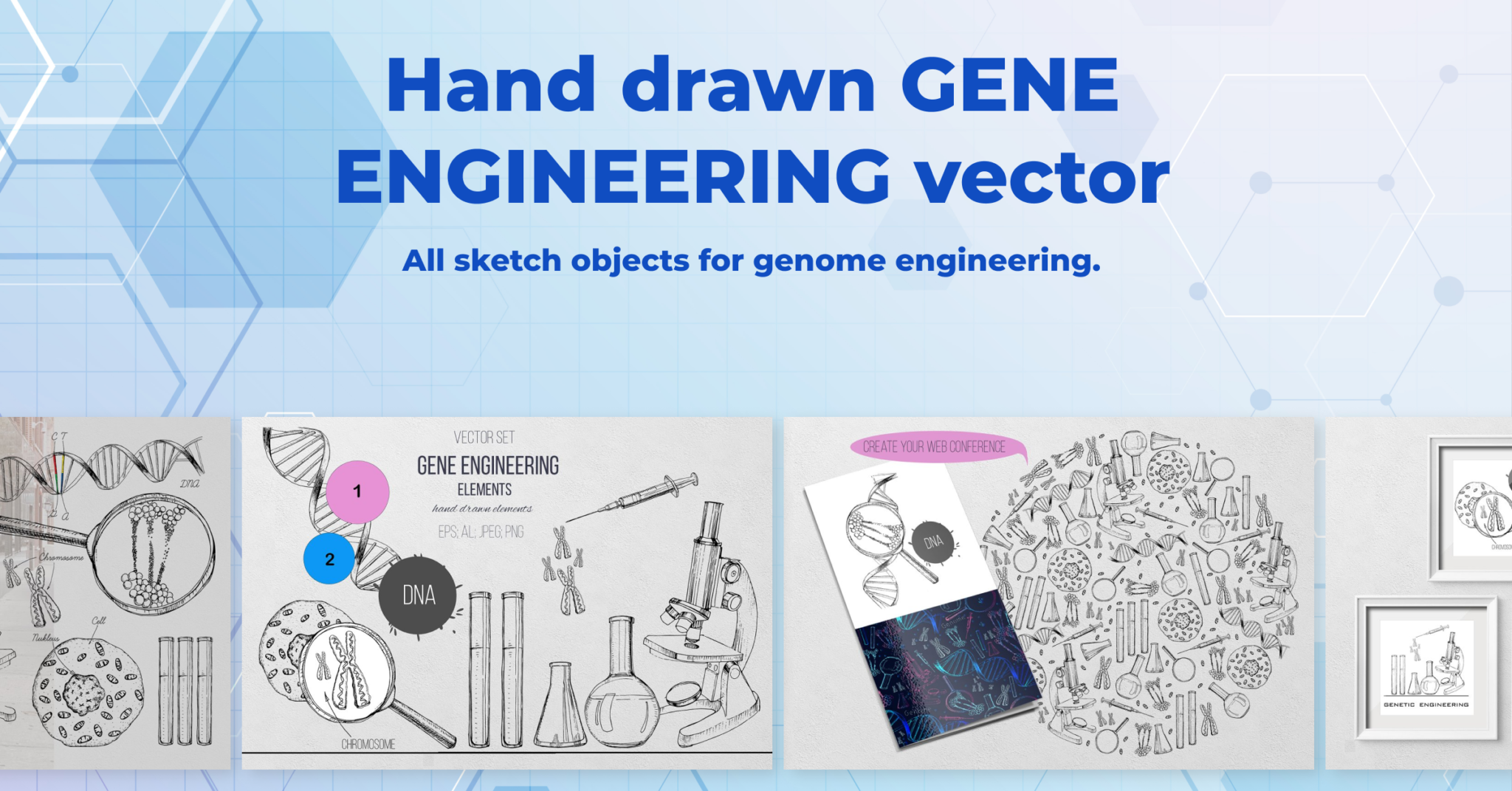 Hand Drawn Gene Engineering Vector – MasterBundles
