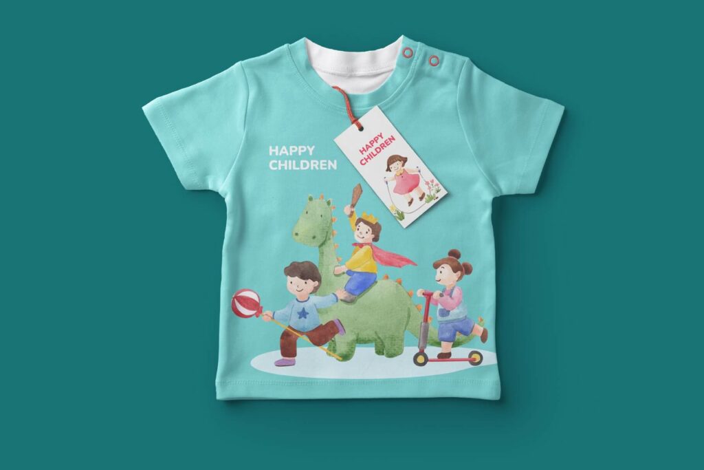 Happy Children Spring Watercolor Illustration – MasterBundles