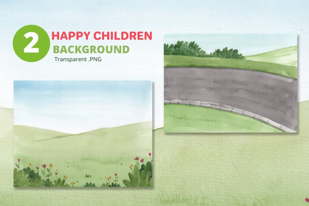 Happy Children Spring Watercolor Illustration – MasterBundles
