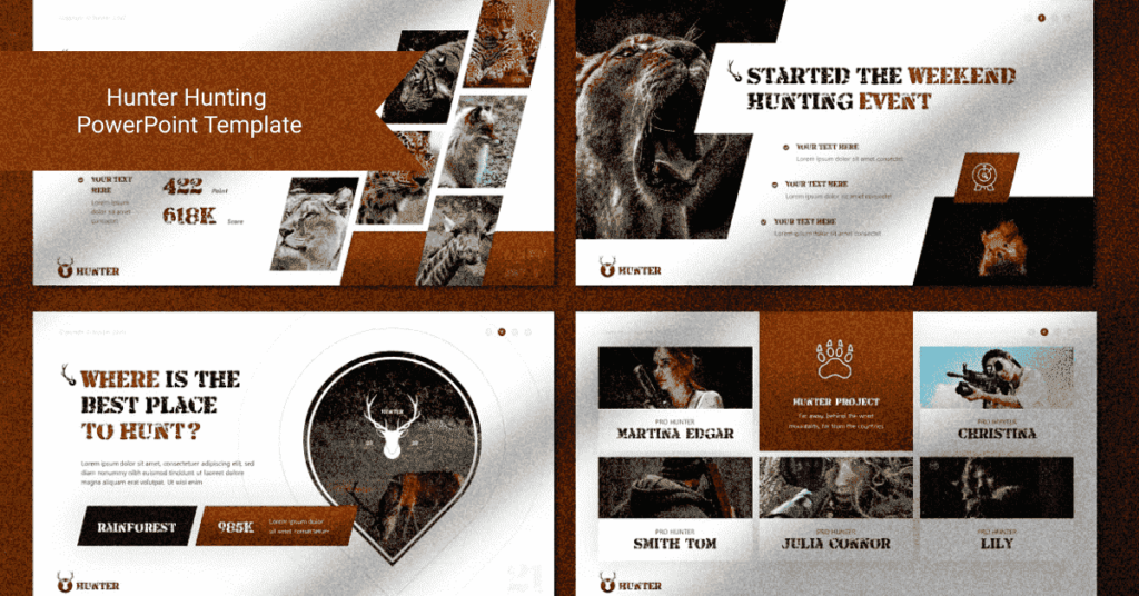 Hunter Hunting PowerPoint Template – MasterBundles