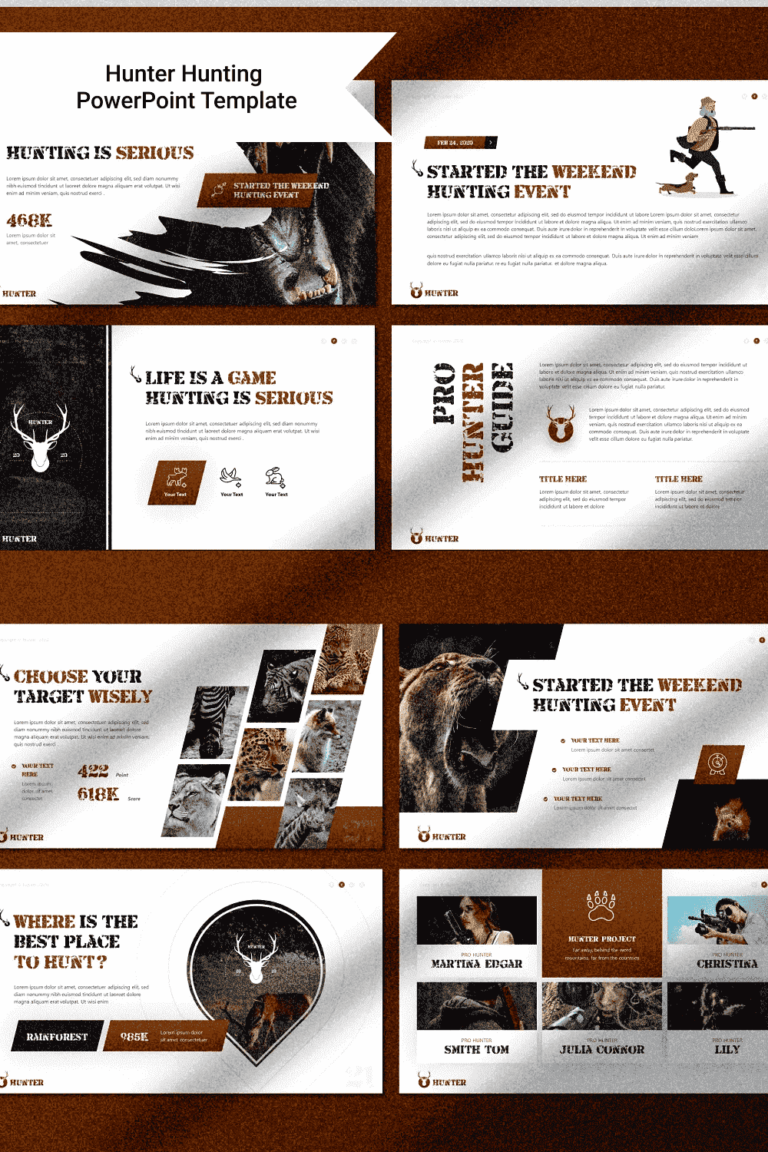 Hunter Hunting PowerPoint Template – MasterBundles