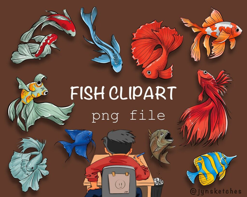 Colorful Fish Clip Art – MasterBundles