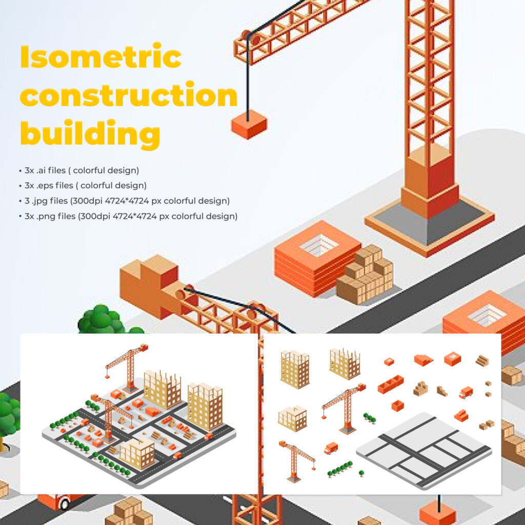 Isometric Construction Building – MasterBundles