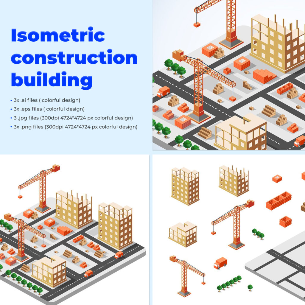 Isometric Construction Building – MasterBundles