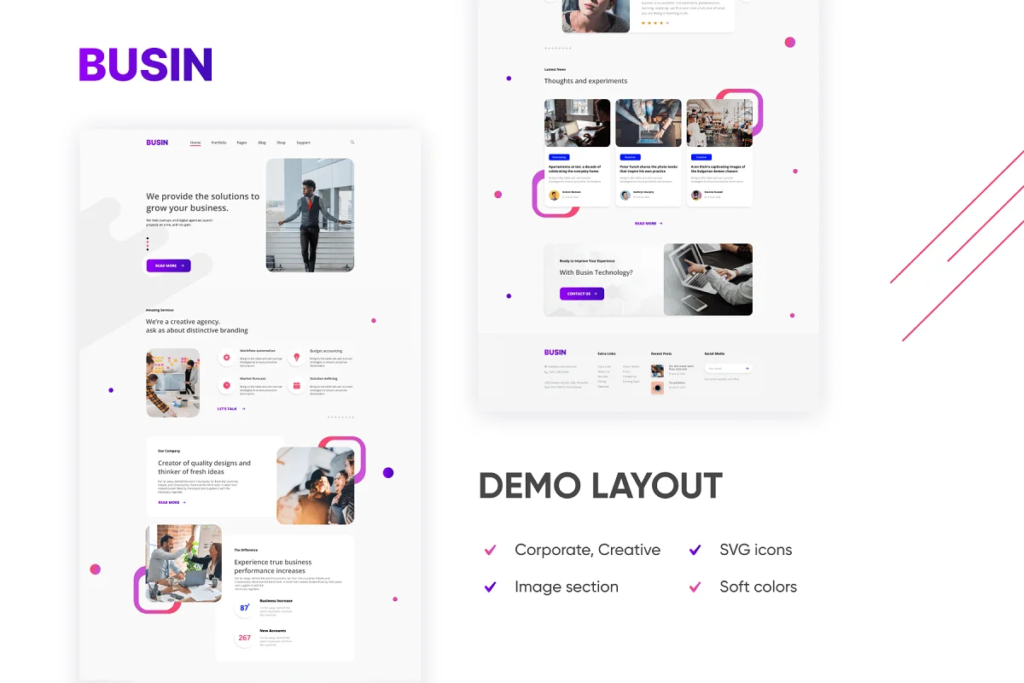 Landing PSD Figma Template "Busin 3" – MasterBundles