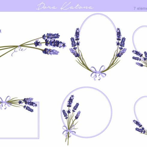 Lavender Flower Frame And Clipart | Master Bundles