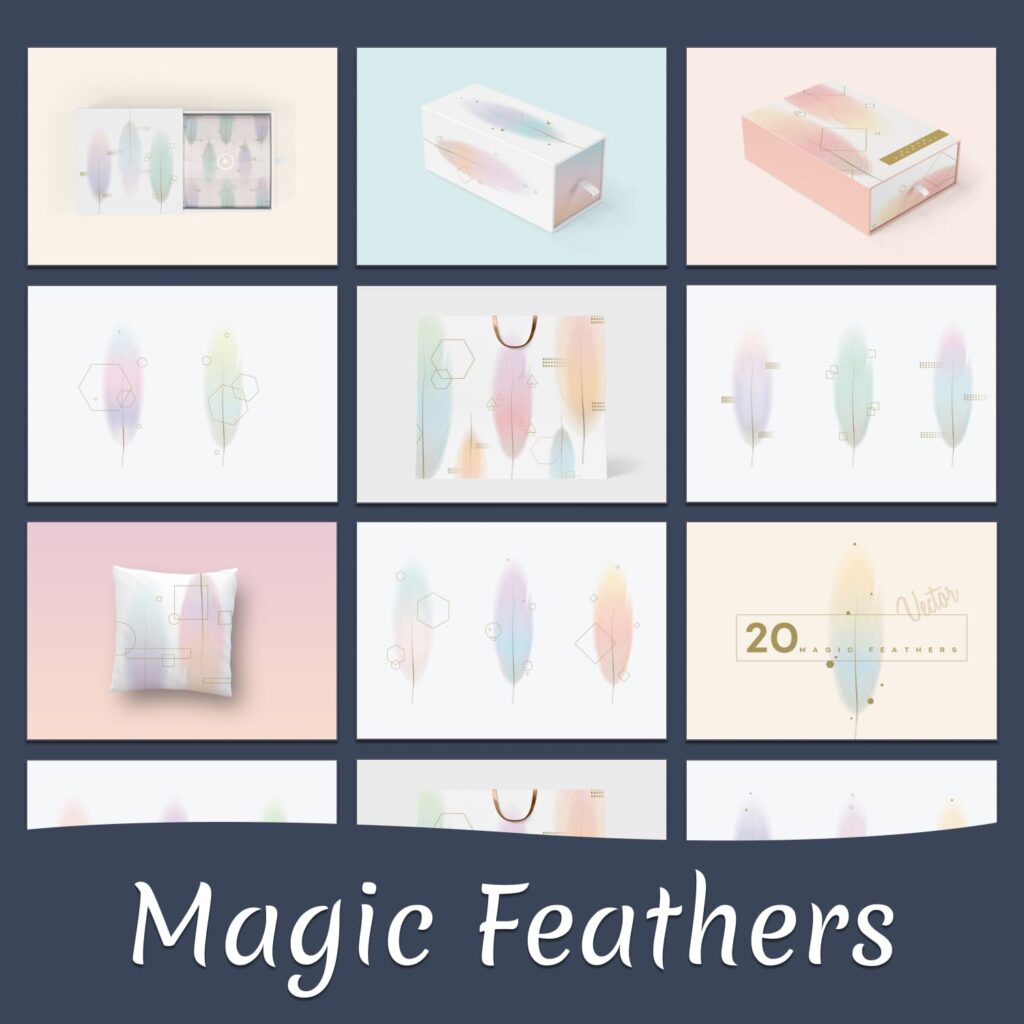 Magic Feathers Vectors Collection – MasterBundles