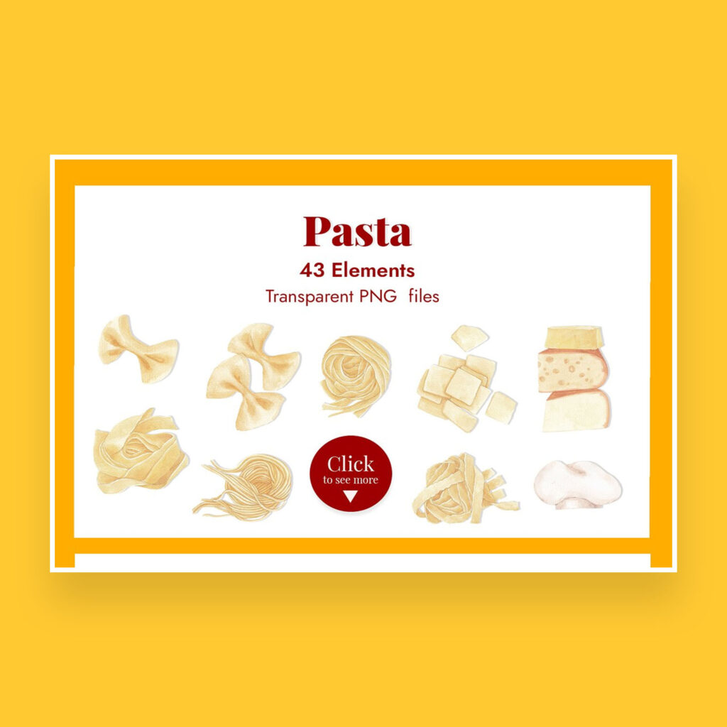 Pasta and Spaghetti Watercolor – MasterBundles