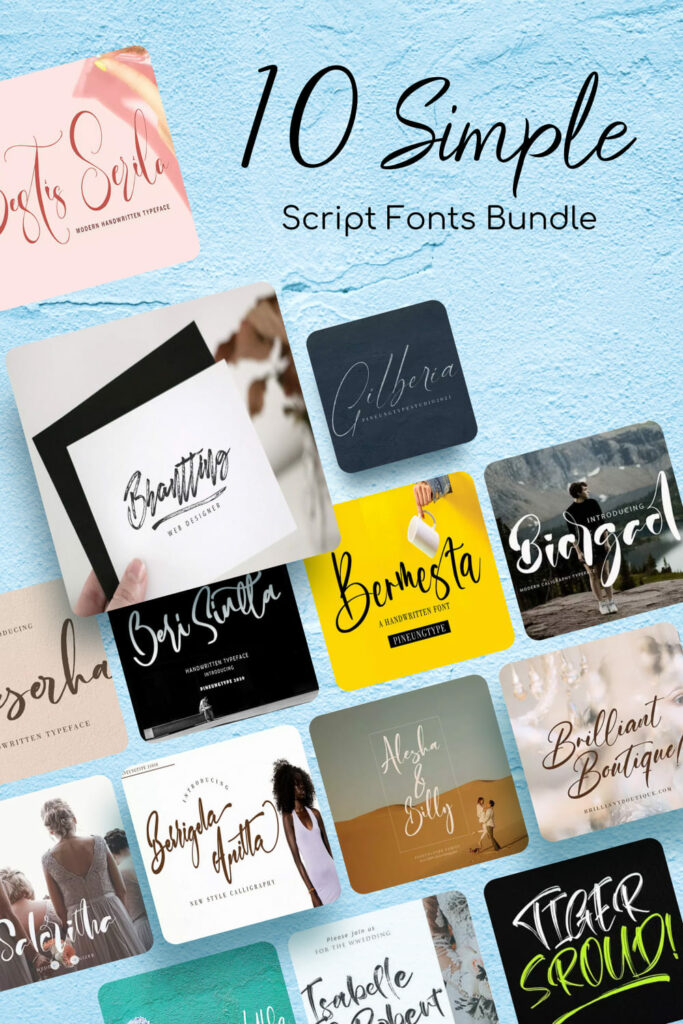 10 Simple Script Fonts Bundle – MasterBundles