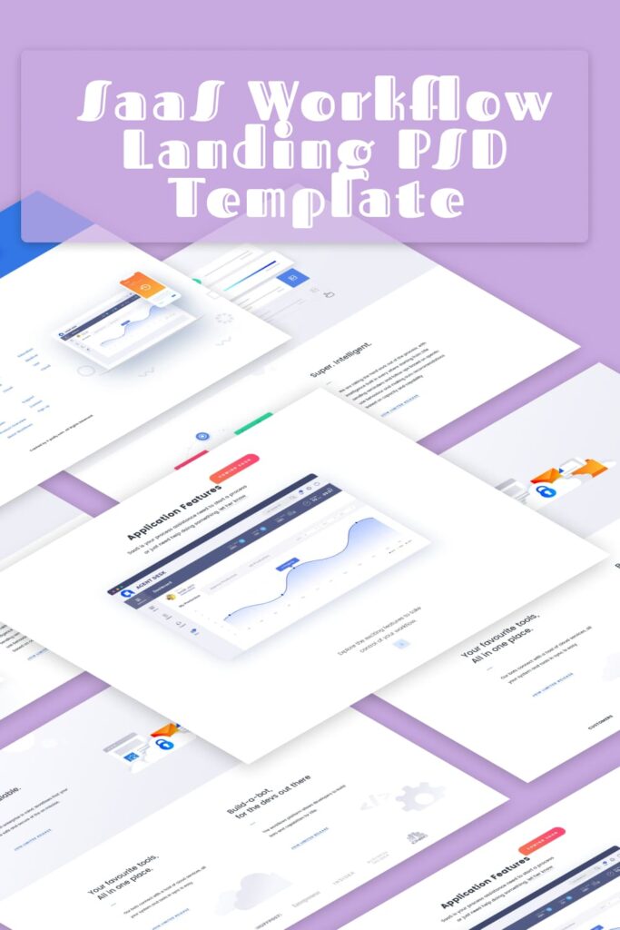 SaaS Workflow Landing PSD Template – MasterBundles