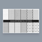 Seamless Geometric Patterns. B&W. – MasterBundles