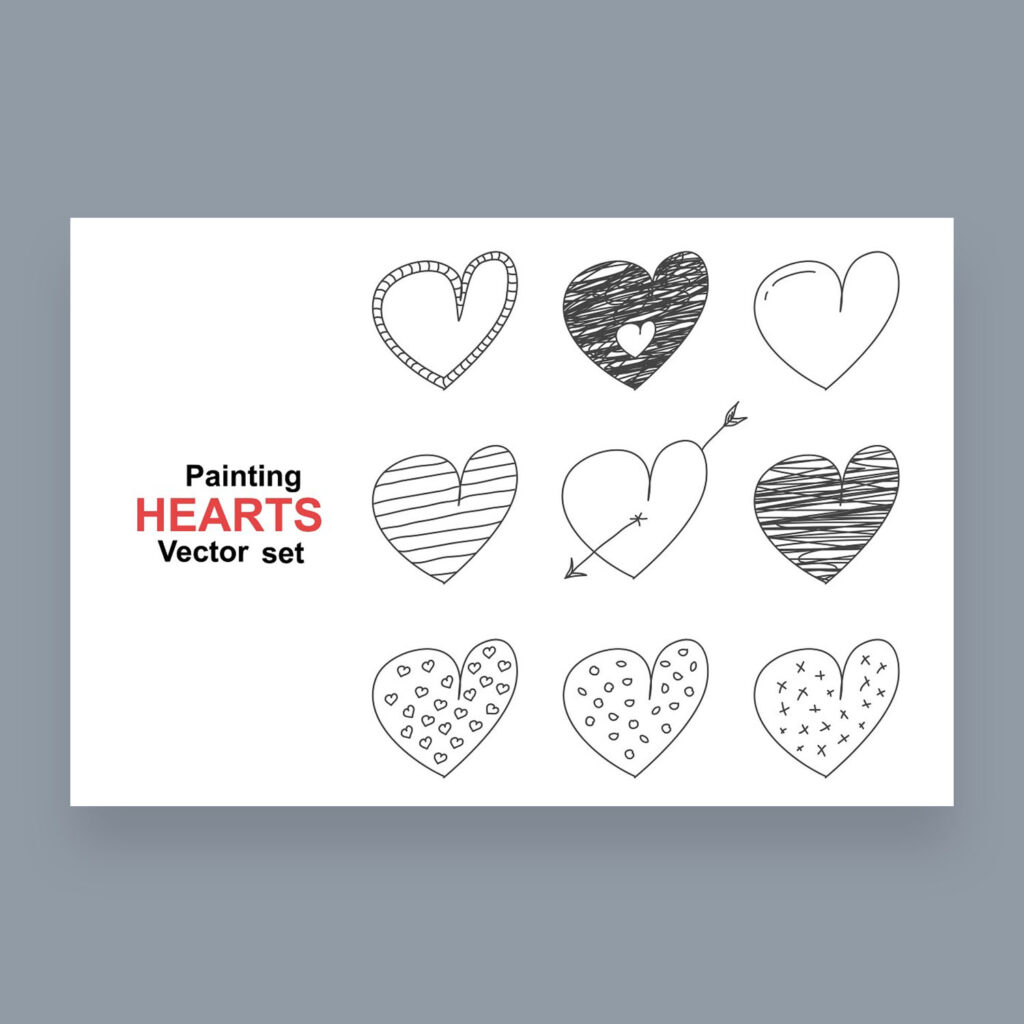 Set Of Hand Drawn Doodle Hearts – MasterBundles