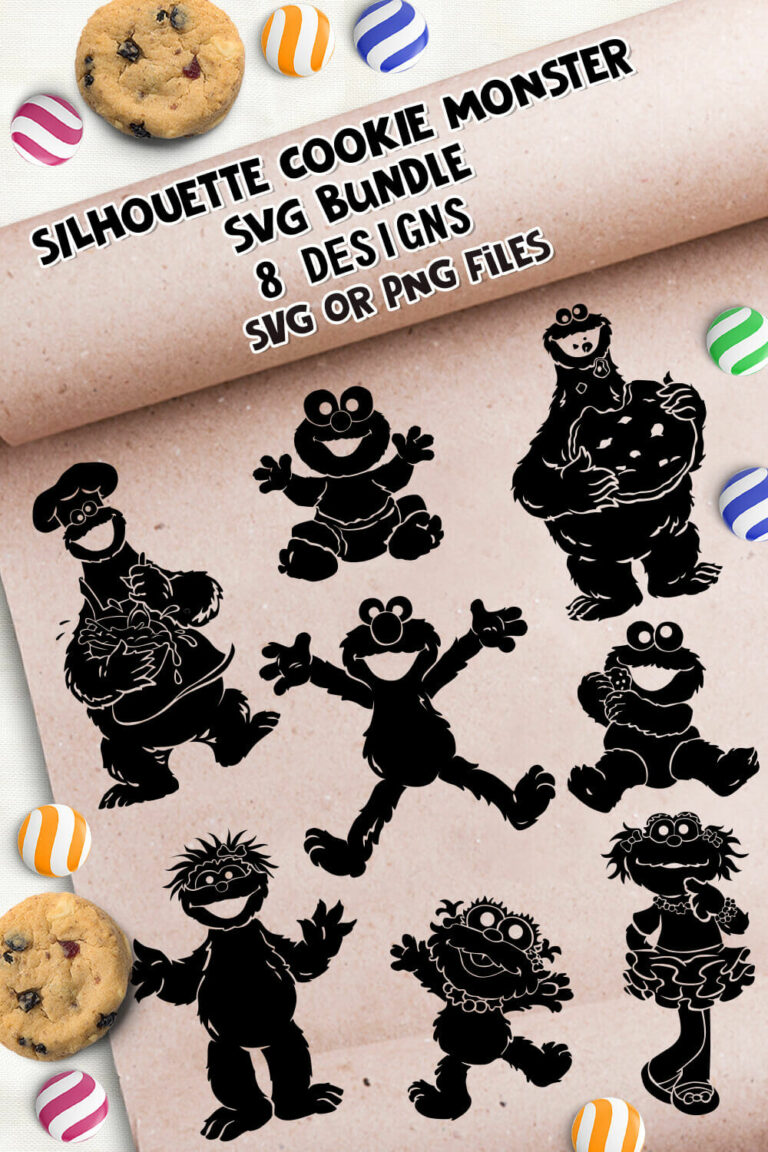 8 Silhouette Cookie Monster Svg Designs Masterbundles