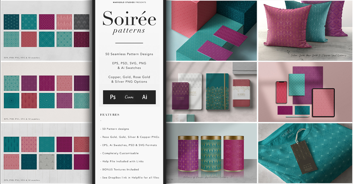 Soiree Pattern Pack – MasterBundles